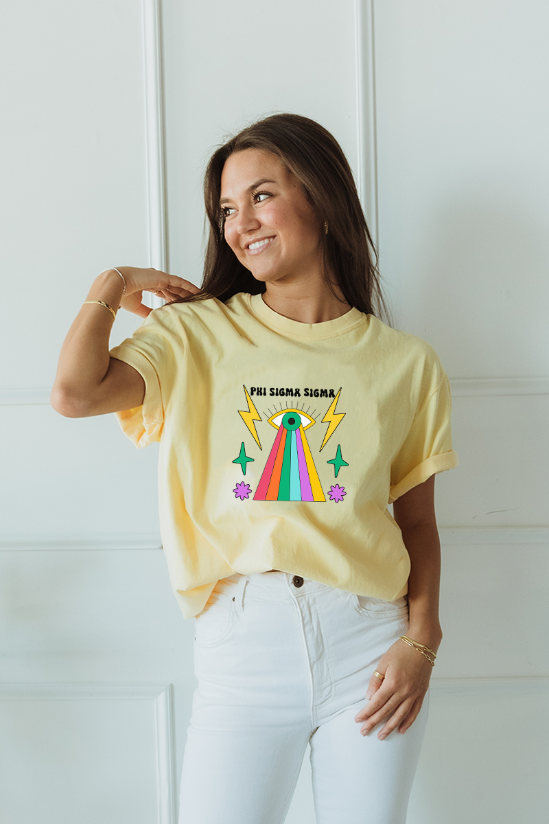 Yellow Eye tee - Phi Sigma Sigma – Spikes and Seams Greek