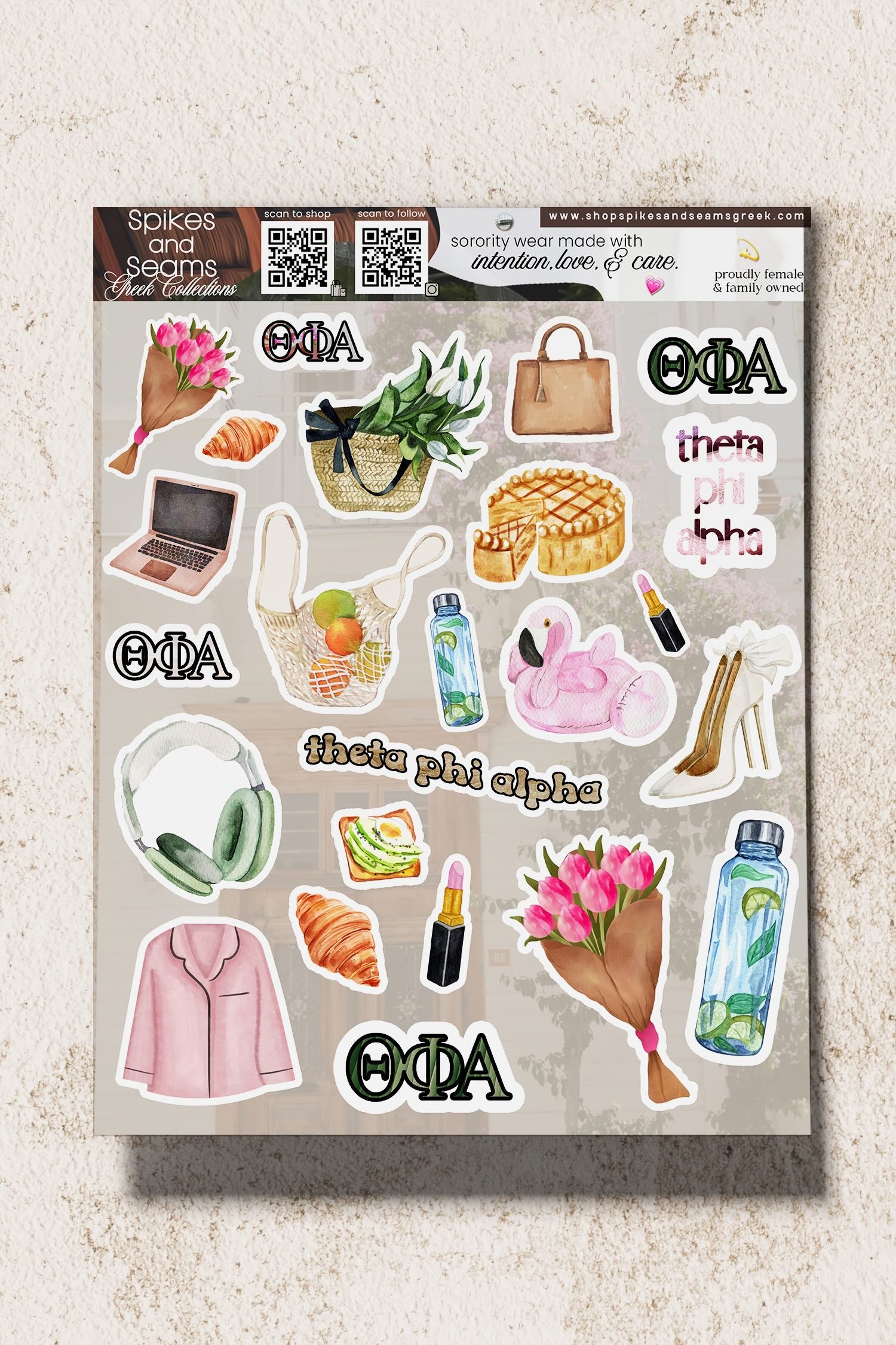 Sorority Sticker Set #22 - Theta Phi Alpha – Spikes and Seams Greek