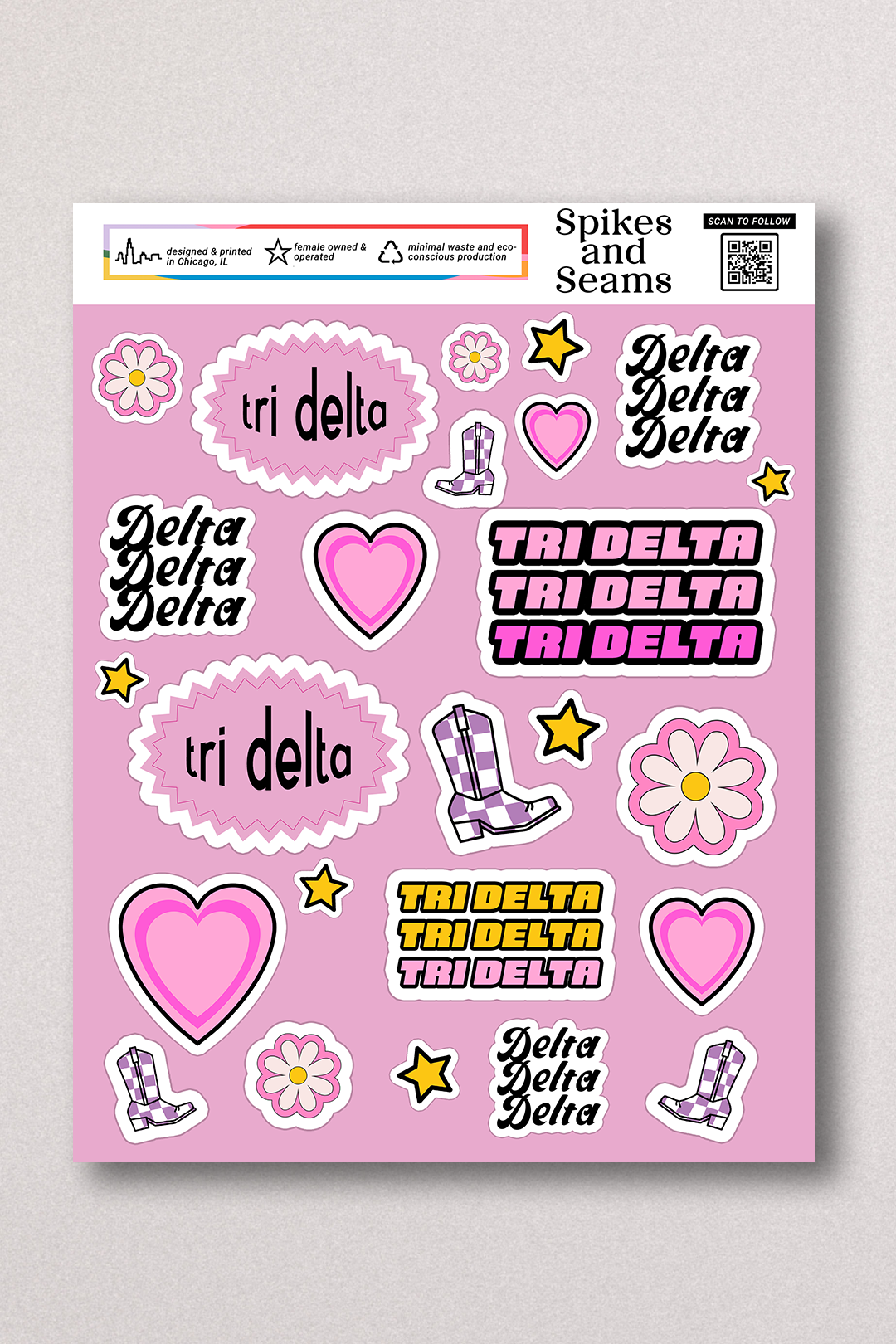 Sorority sticker set #12 – Spikes and Seams Greek