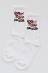 Rainbow text socks – Spikes and Seams Greek