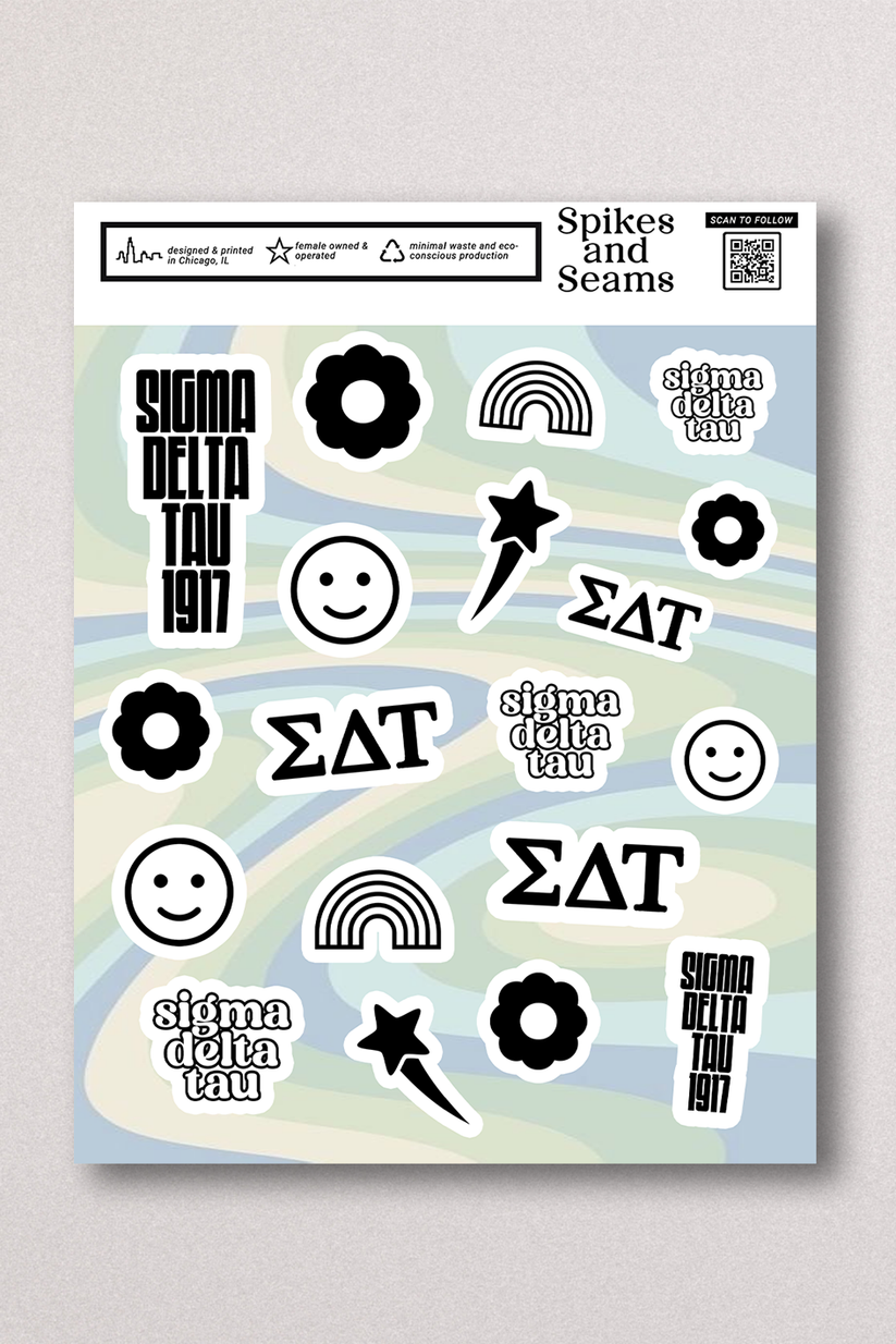Sticker Sheet #13 - Sigma Delta Tau – Spikes and Seams Greek